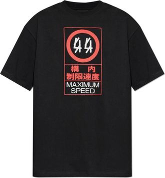 44 Label Group Homme, Tops, Noir, Taille: S T-Shirt avec Imprim&eacute;