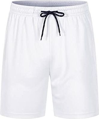 Generic Short décontracté avec cordon de serrage pour homme - Taille élastique - Short de sport dété léger - Pantalon de jogging - Jambes droites - Coupe ampl