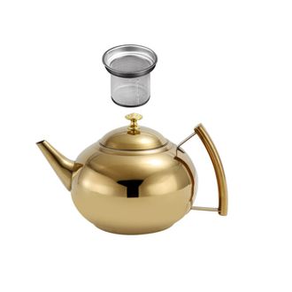 Amosfun Edelstahl Teekanne Mit Seitlichem Griff Praktische Teekanne F&uuml;r Losen Tee Sicheres Material Elegantes Design F&uuml;r Freundestreffen Zuhause