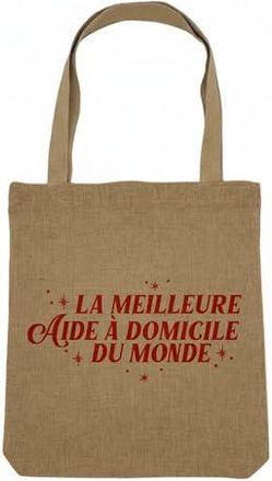 Fabulous Sac Shopping Tote Bag Aspect Lin - La Meilleure Aide &agrave; Domicile du Monde M&eacute;nage - Sac de Courses Toile Epaisse 360g Beige Naturel Cabas Port&eacute; Epaule S