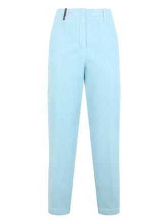 PESERICO pantalon &agrave; taille haute - Bleu
