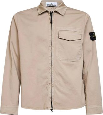 Stone Island Homme, Vestes, Beige, Taille: 2XL Veste zipp&eacute;e