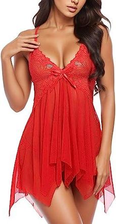Generic Dentelle Lingerie vêtements de Nuit Strap V Lingerie Chemise Flower Women Lingerie Hot Taille S