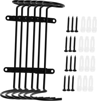 Amosfun 6 St&uuml;ck Wandmontiertes Weinregal aus Robustem Eisen Stilvoller Flaschenhalter f&uuml;r Sichere Aufbewahrung Platzsparend und Langlebig f&uuml;r K&uuml;che Bar und Wo