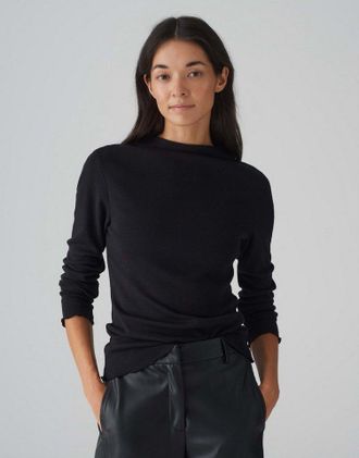 OPUS Langarmshirt SONINCHEN aus weichem Jersey figurbetont geschnitten, feine Rippstruktur, elastischer Stoff