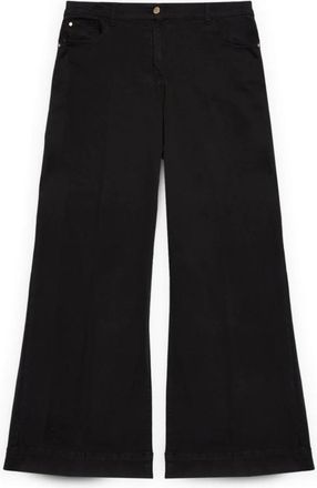 Fiorella Rubino Femme, Pantalons, Noir, Taille: 48 FR Pantalon Large en Coton