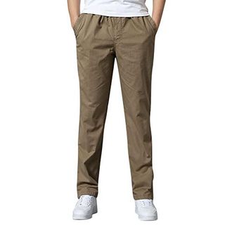 Generico Pantalon cargo pour homme - Imperm&eacute;able - Multi poches - &Eacute;lastique - D&eacute;contract&eacute; - Militaire - Adventure - Pantalon de randonn&eacute;e - Coton - Coupe ajust