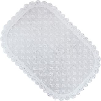 BESPORTBLE Einfaches PP Tischset mit Spitzenmuster rutschfeste Tischmatte und Getr&auml;nkeuntersetzer Wei&szlig; Tischunterlage f&uuml;r K&uuml;che Esszimmer und Restaurant