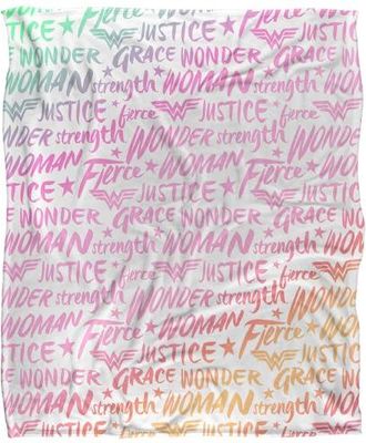 DC Comics Wonder Woman Words of Wisdom Silky Touch Super Soft Throw Blanket 152 X 127 cm