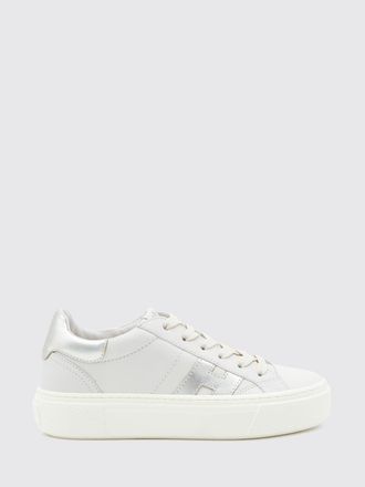 Hogan Crosswind Plateau-Sneaker aus glattem und laminiertem Kalbsleder