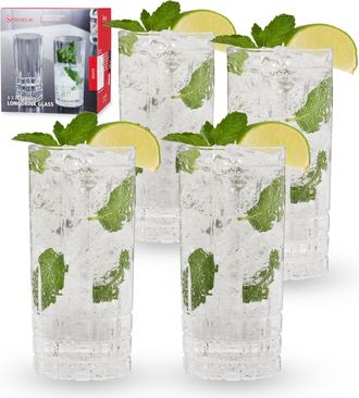Spiegelau Longdrinkgläser 4er Set, 350 ml, Perfect Serve, 4500179, Cocktailgläser aus Kristallglas, Trinkgläser spülmaschinenfest