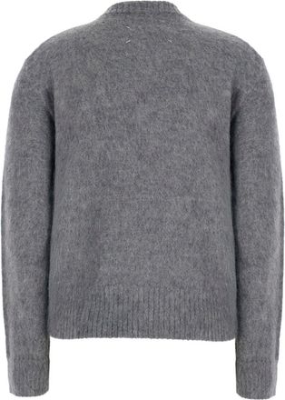 Maison Margiela Floral-Intarsia Wool-Alpaca Blend Sweater - Gray