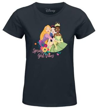 Disney &laquo; Spring Girls Vibes &raquo; WODPRINTS016 T-Shirt Femme, Noir, Taille L