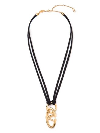 Valentino Garavani collier Bold Edition &agrave; motif VLogo - Noir
