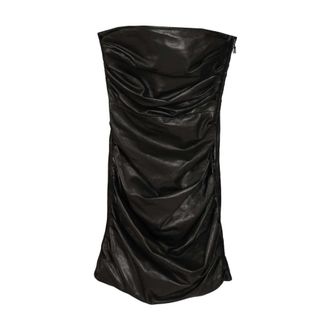 Amiri Draped Lambskin Mini Dress - - Dresses - Damen - Schwarzk - S