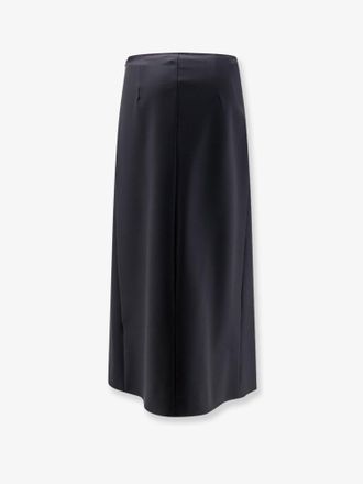 Nude Womens Long Skirt Black Wool Blend