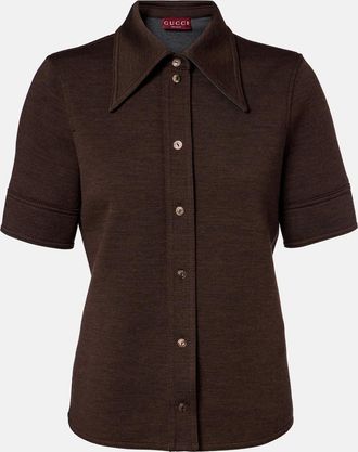 Gucci Chemise en laine et coton mélangés