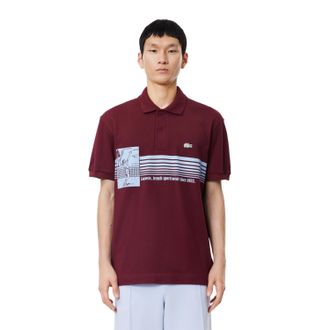 Lacoste French Made Poloshirt f&uuml;r Herren, Bio-Baumwolle, Klassisch (Rot)