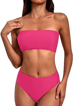 Generic Bikini pour femme sexy et &eacute;l&eacute;gant - Deux pi&egrave;ces - Triangle - Col en V - Push Up - Bikini de plage - Maillot de bain incurv&eacute; - Haut de bikini avec remb
