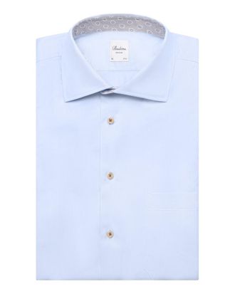 Stenstr&ouml;ms Unifarbenes Kurzarmhemd aus Twofold Super Cotton, Regular in