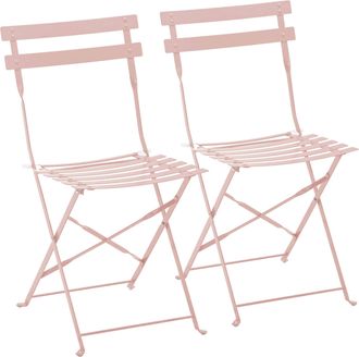 Oviala 2 Klappst&uuml;hle aus Stahl, puderrosa