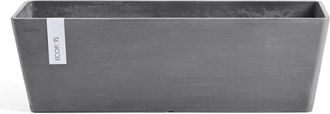 Ecopots Balkonkasten Bruges Grau - 45 x 17 cm mit Wasserversorgung rechteckig - Pflanzentopf aus Recycling Kunststoff - modern - Blumentopf für Indoor und Out