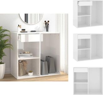 vidaXL Kosmetikschrank Hochglanz-Wei&szlig; 80x40x75 cm Holzwerkstoff - Kosmetikschrank - Schreibtischschubladen - Badezimmerorganisation - Makeup Organizer