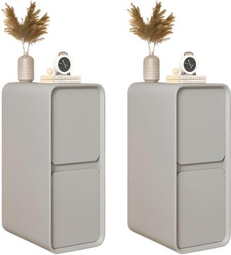 Generic Moderner Rosa Nachttisch Mit Kunstlederoberfläche Und Schublade Aus Massivholz for Schlafzimmer, Wohnzimmer, Hotelgebrauch, 12 X 16 X 20(Light Gray - 