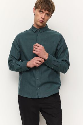 recolution Recolution Herren vegan Flanellhemd Lentil Dunkelgr&uuml;n