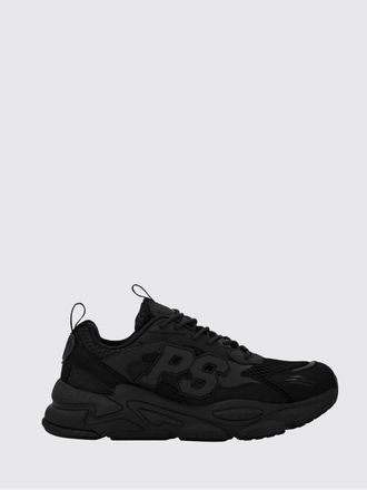 Plein Sport Leder- und Mesh-Low-Top-Sneakers mit Kontrast-Monogramm