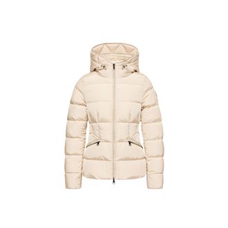 Moncler Moncler Doudoune Courte &Agrave; Capuche Avoce, Femme, Beige, Taille: 00