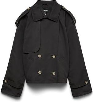 Vero Moda Vmchloe Noos Trench Court Coat, Noir, L Femme