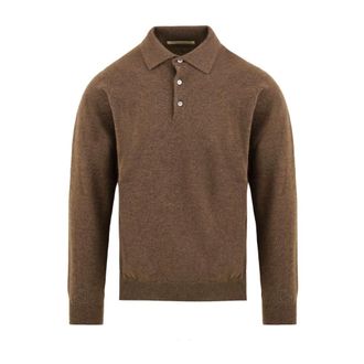 FILIPPO DE LAURENTIIS Polo Collar Sweater - - Tops - Herren - Braun - L