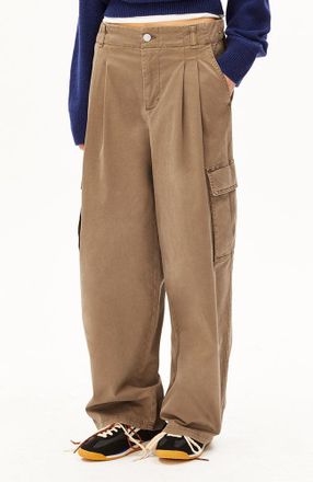 Armedangels Damen vegan Cargo-Hose Geb&uuml;rstet Amberwood Braun
