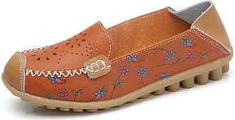 Generic ZBDP Chaussures plates confortables pour femme avec découpes pour femme, Orange, 38.5 EU