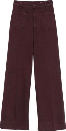 Victoria Beckham Casual Hose - Dunkelrot