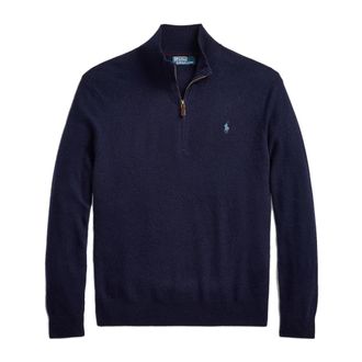 Polo Ralph Lauren Blauer Wollpullover mit Mock-Kragen - - Knitwear - Herren - Blau - 2XL