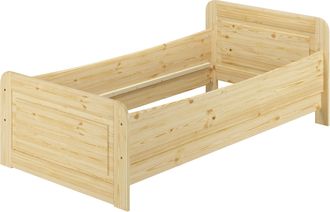Erst-Holz Seniorenbett extra hoch 100x200 Einzelbett Holzbett G&auml;stebett Massivholz Kiefer Bett 60.42-10 oR