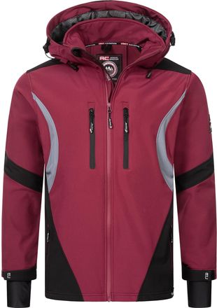 Rock Creek Herren Softshell Jacke Outdoor Jacke Windbreaker &Uuml;bergangsjacke Anorak Kapuze Regenjacke Winterjacke Herrenjacke Jacket H-345 Weinrot 2XL