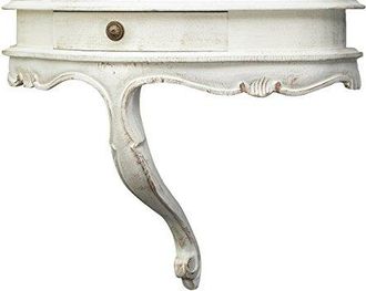 Biscottini International Wandregal aus Holz mit antikweißem Finish - 50 x 24 x 40 cm - Eckregal für die Küche - Made in Italy - Regal