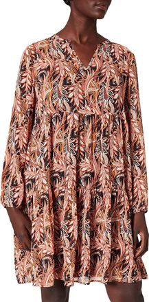 Comma Damen kurz Lässiges Kleid, 99a4 Black AOP, S, 2105708001