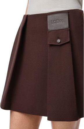Loewe Mini jupe avec plis en laine