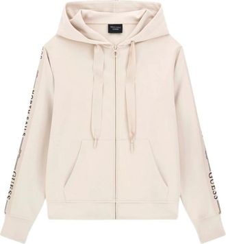 Guess Femme, Sweatshirts et sweats &agrave; capuche, Beige, Taille: 40 FR SweaT-shirt zipp&eacute;