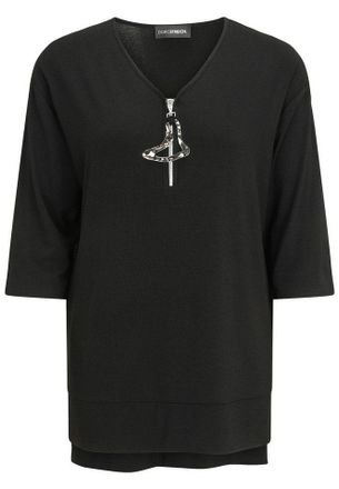 Doris Streich T-Shirt mit dekorativem Rei&szlig;verschluss-Anh&auml;nger