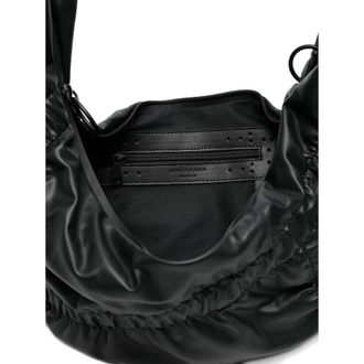 Innerraum Gathered Polyurethane Shoulder Bag - Black