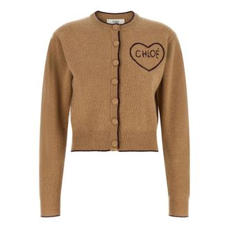 Chlo&eacute; Rundhals-Strickjacke - - Knitwear - Damen - Braun - M