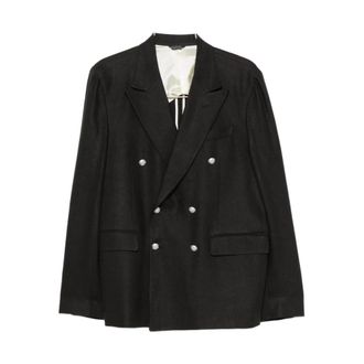 Brian Dales 005 Giacca Di Lino Doppio Ptt - - Jackets - Herren - Schwarzk - 2XL