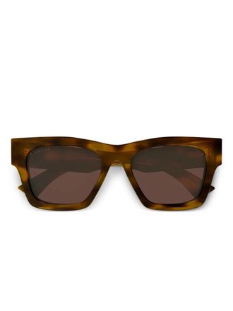 Gucci lunettes de soleil &agrave; monture carr&eacute;e - Marron