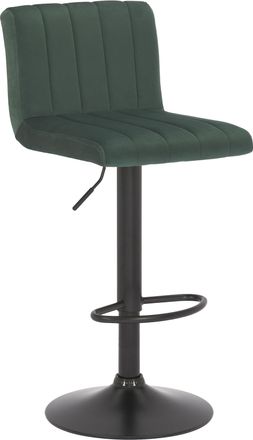 Clp Barhocker Jamie I Gepolsterter Barstuhl mit Samt-Bezug I Höhenverstellbarer und drehbarer Tresenhocker mit Rückenlehne, Farbe:grün
