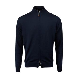 Stenstr&ouml;ms Merino Woll Zip Cardigan - - Knitwear - Herren - Blau - 3XL